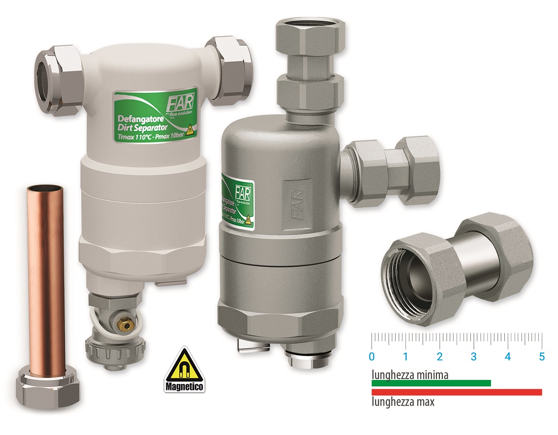 Il defangatore ultracompatto Compactfar di FAR si installa sotto la caldaia